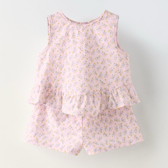 Zara | Matching Sets | Zara Pink Floral 2 Pc Baby Outfit | Poshmark